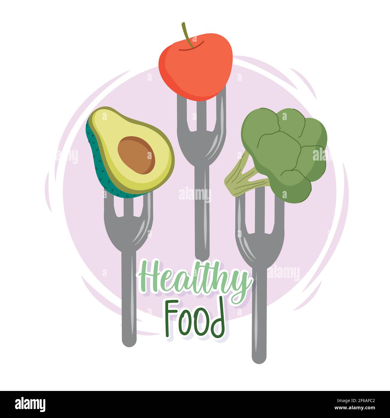 healthy food eating in forks Stock Vector Image & Art - Alamy