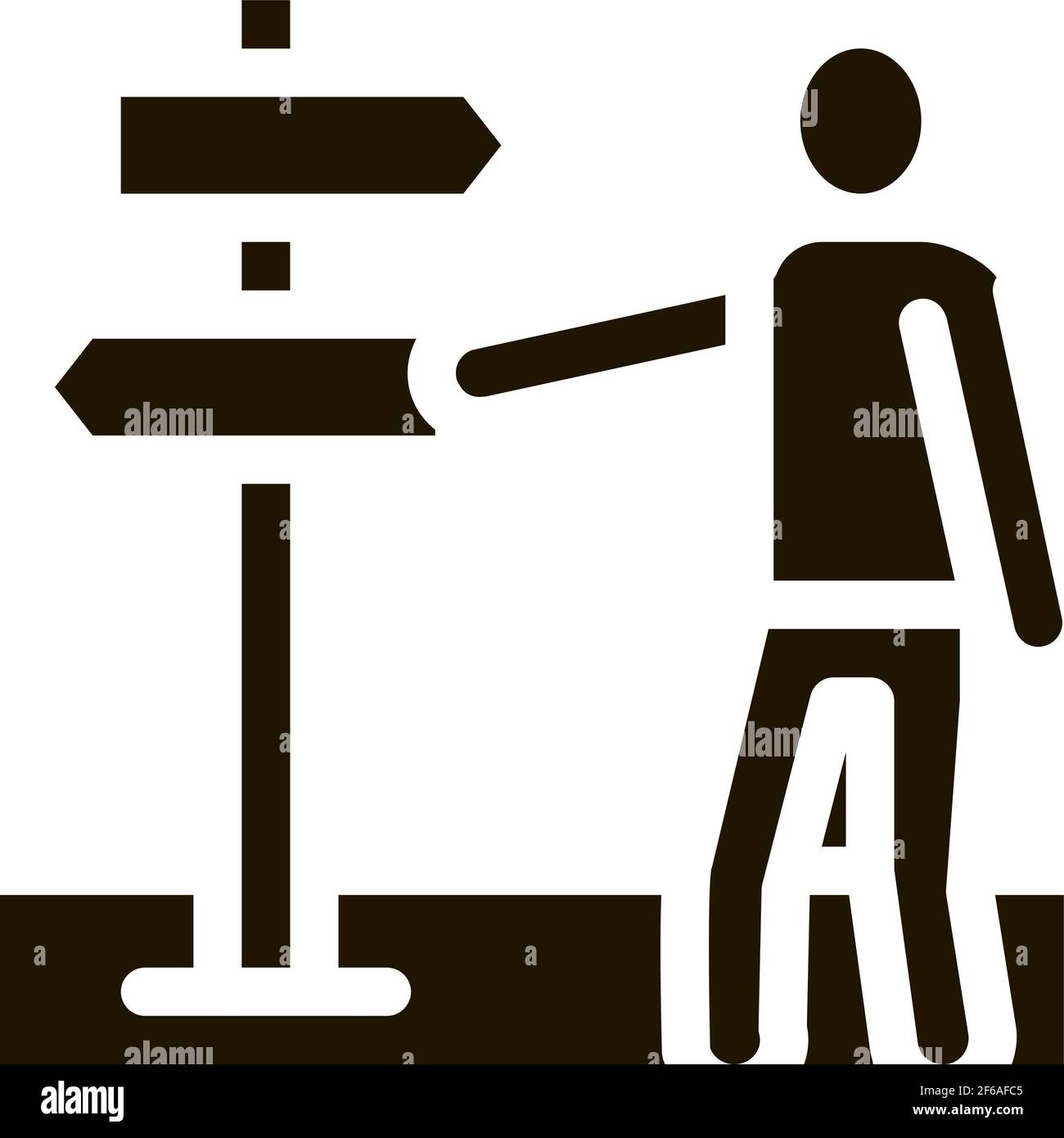 human direction pillar icon Vector Glyph Illustration Stock Vector ...