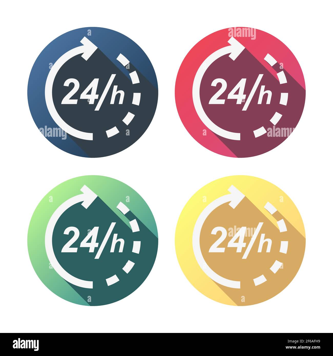 24 hours clock sign vector isolated on white background Stock Vector ...