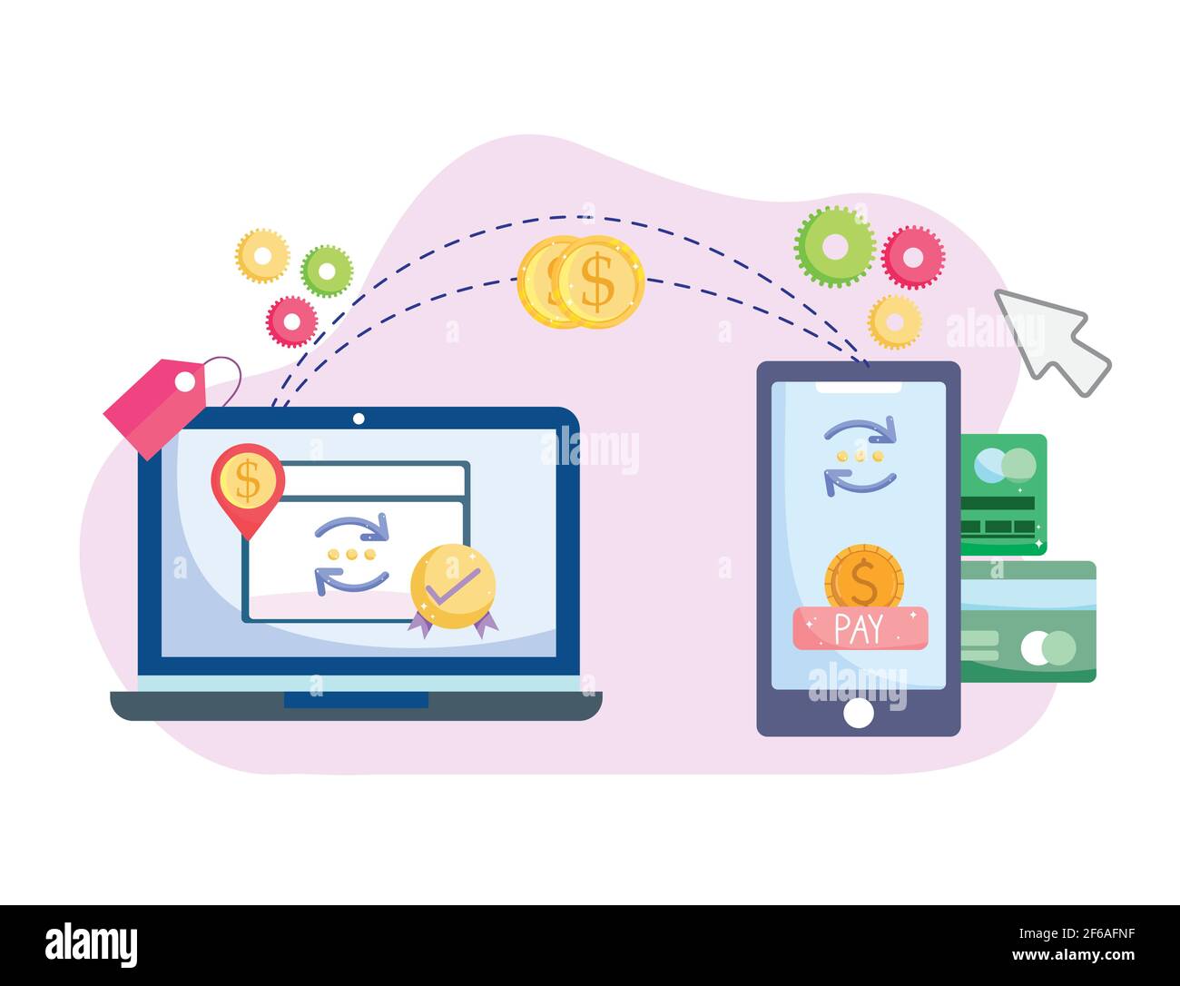 online payment transaction money devices Stock Vector Image & Art - Alamy