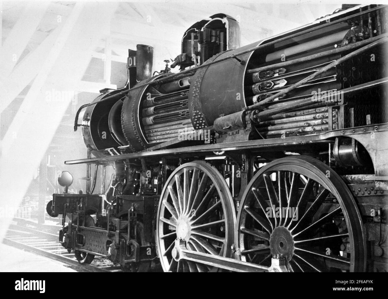 The state's railways, SJ A 1001 with cut boiler; Railway museum Stock ...