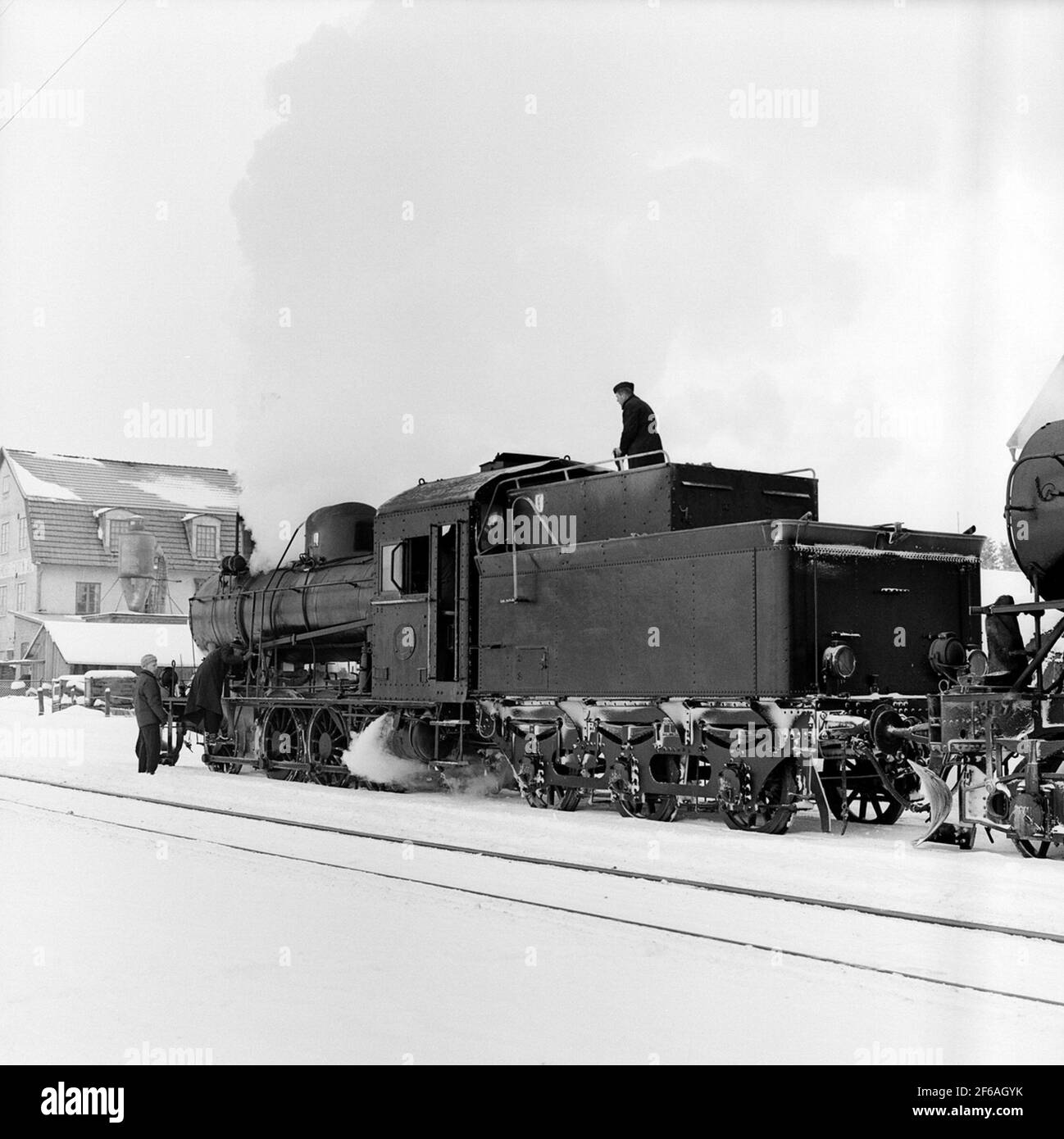 Steam locomotive state railways, SJ E3, somewhere on the route between ...