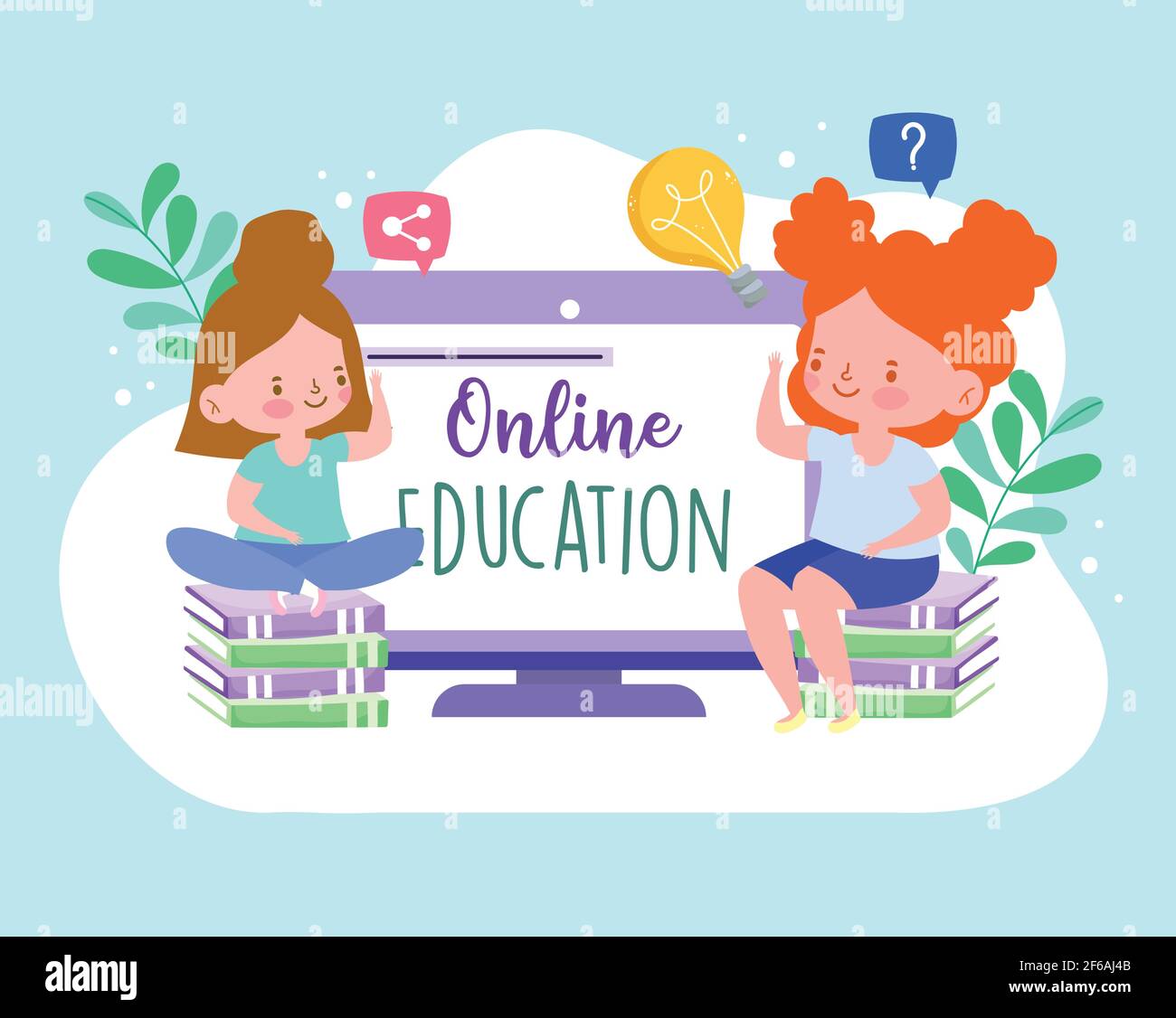 online education students social distancing Stock Vector Image & Art ...