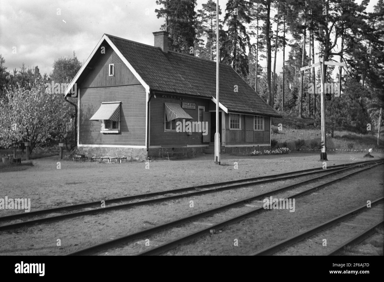 Stavsjö Railway, Stafsjö J, the utility station Stock Photo - Alamy