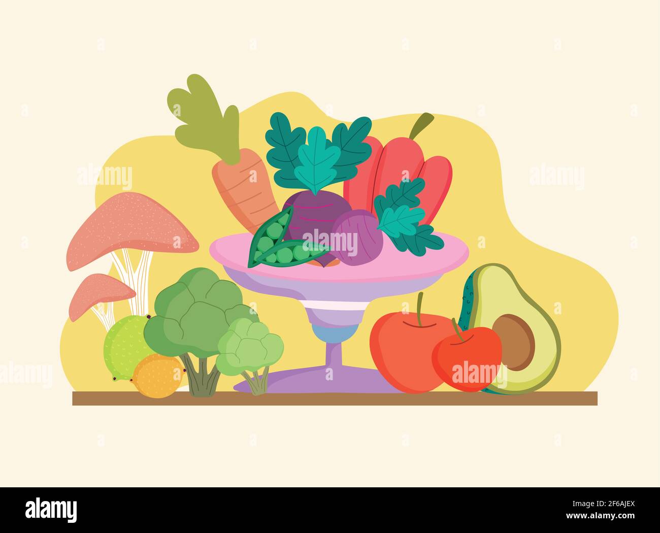 healthy food fresh products cartoon Stock Vector Image & Art - Alamy