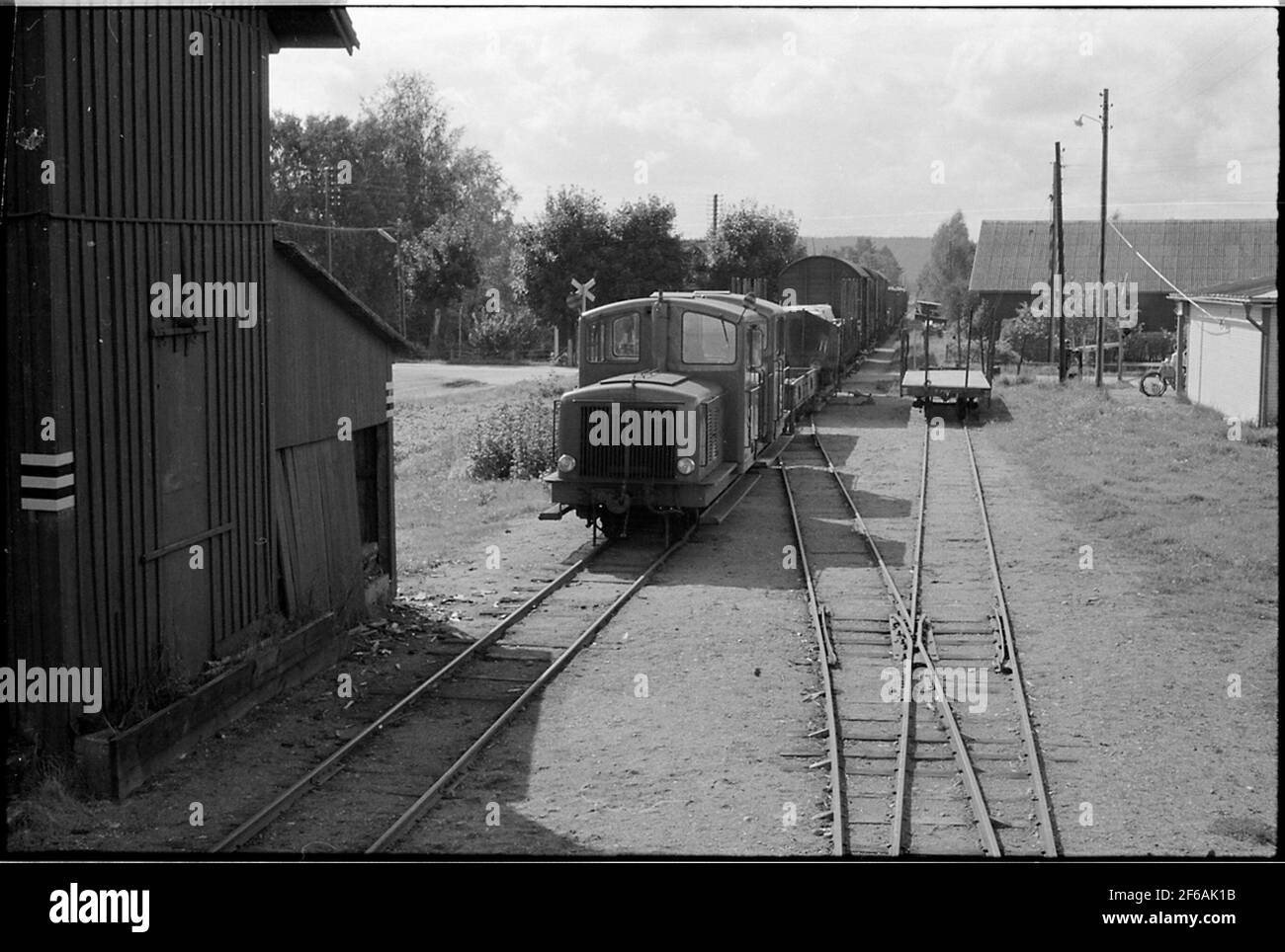 Locomotor at the railroad at the railway station Stock Photo - Alamy