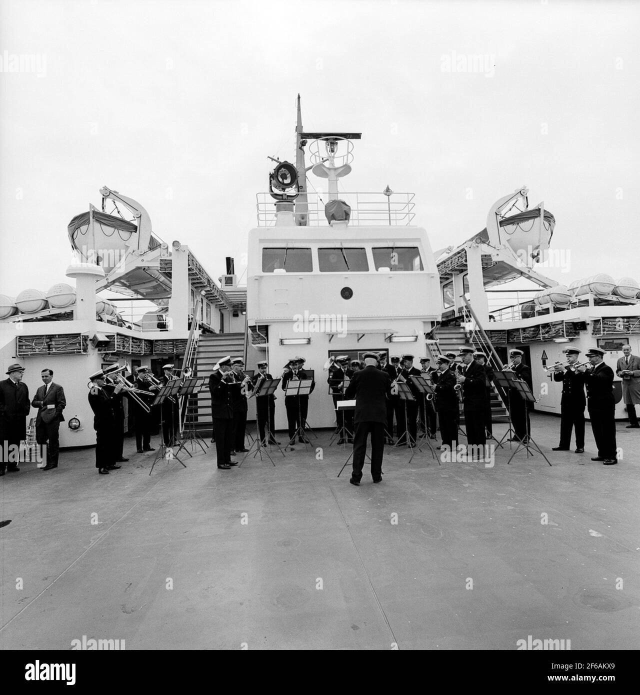 Brass band. M / s Queen, Trelleborg Stock Photo - Alamy
