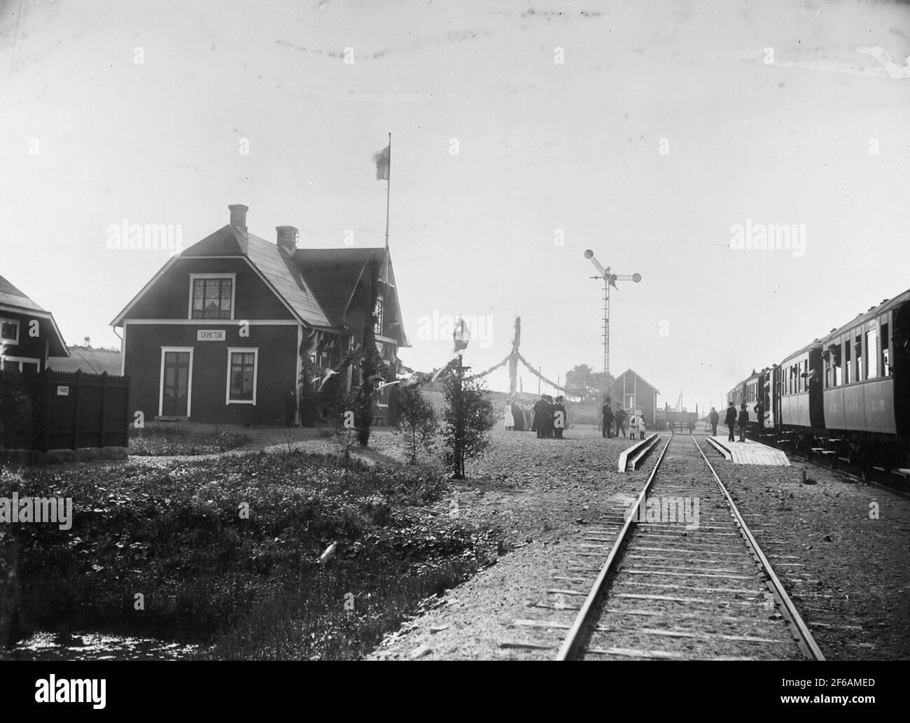 Grimeton station at the inauguration of Varberg - Railroad railway ...