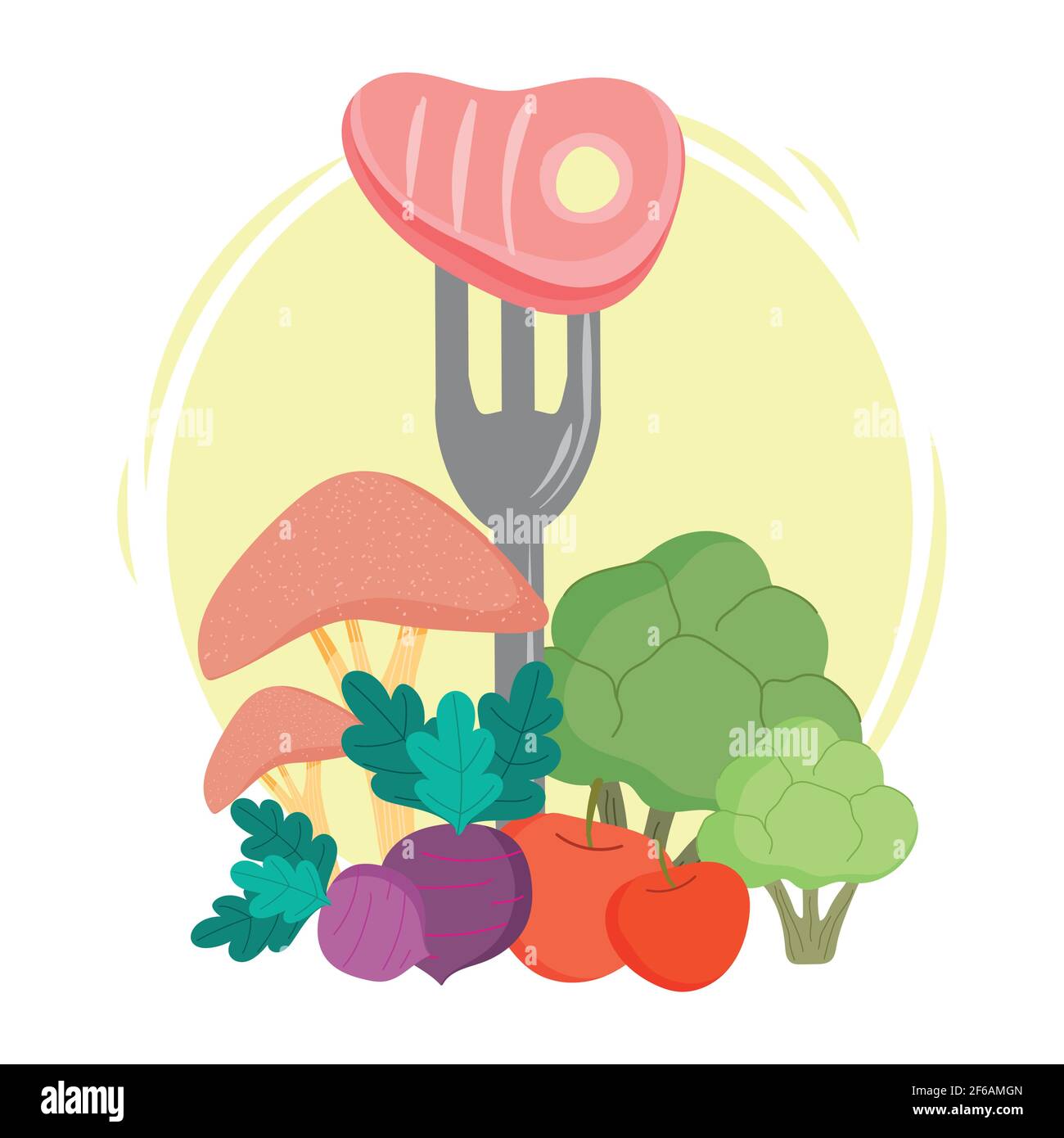 healthy food nutrition and meat Stock Vector Image & Art - Alamy