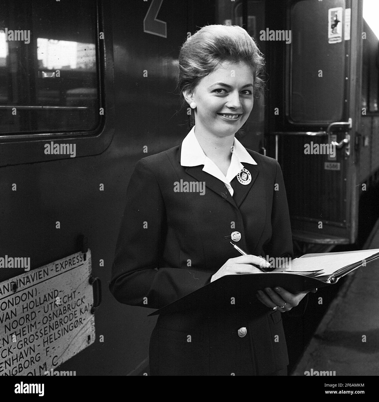 Train hostess. Stockholm Central Stock Photo - Alamy