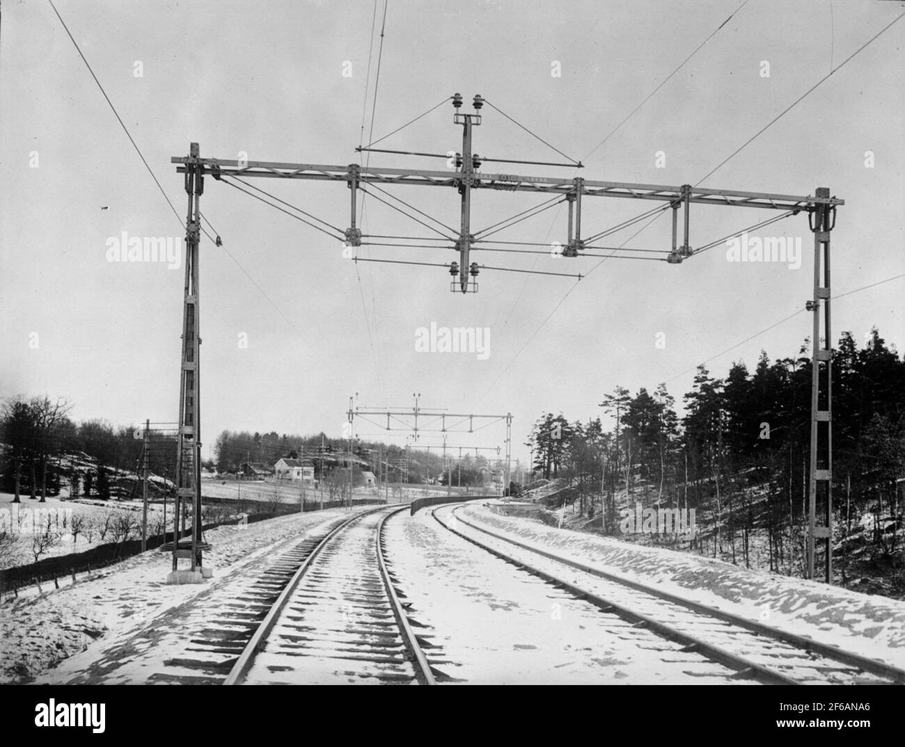 The state railways, sj electric drive, contact bridge Stock Photo - Alamy