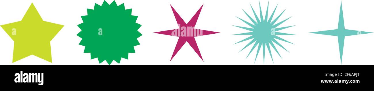 Star, starburst, sunburst icon, symbol. Radial shape, design element ...