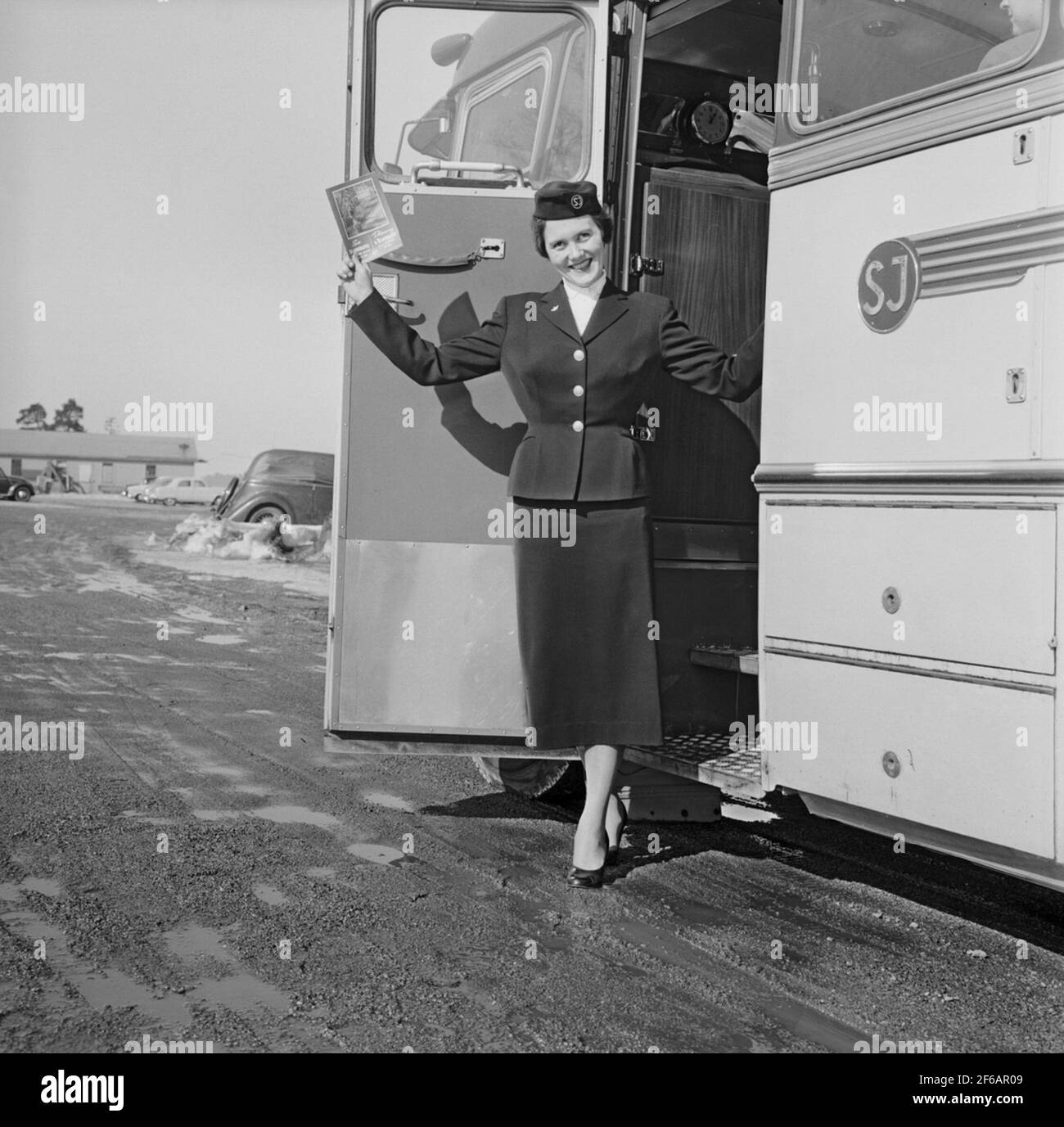 State railways, SJ Tourist bus with hostess Stock Photo - Alamy