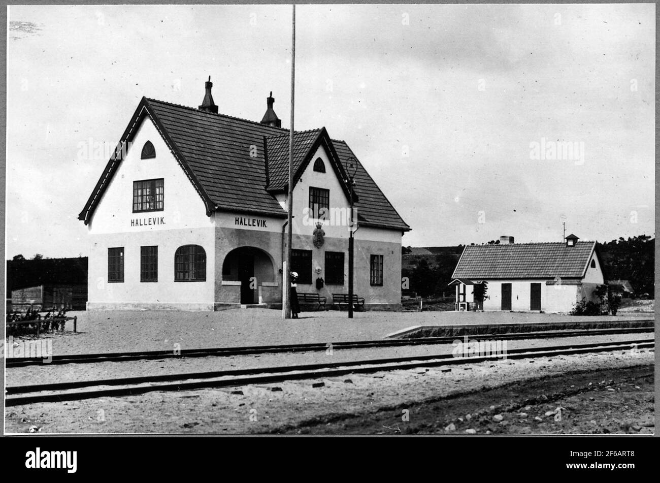 Hällevik station at Blekinge coastal railway, BKB Stock Photo - Alamy