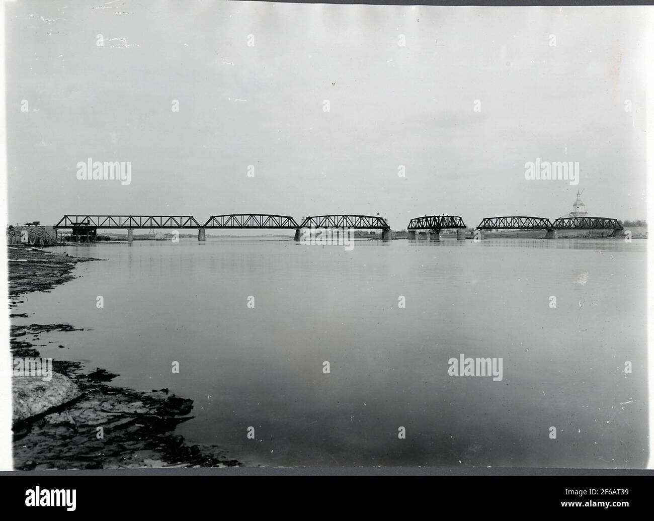 Swivel bridge over the Torne river. On the line between Haparanda ...