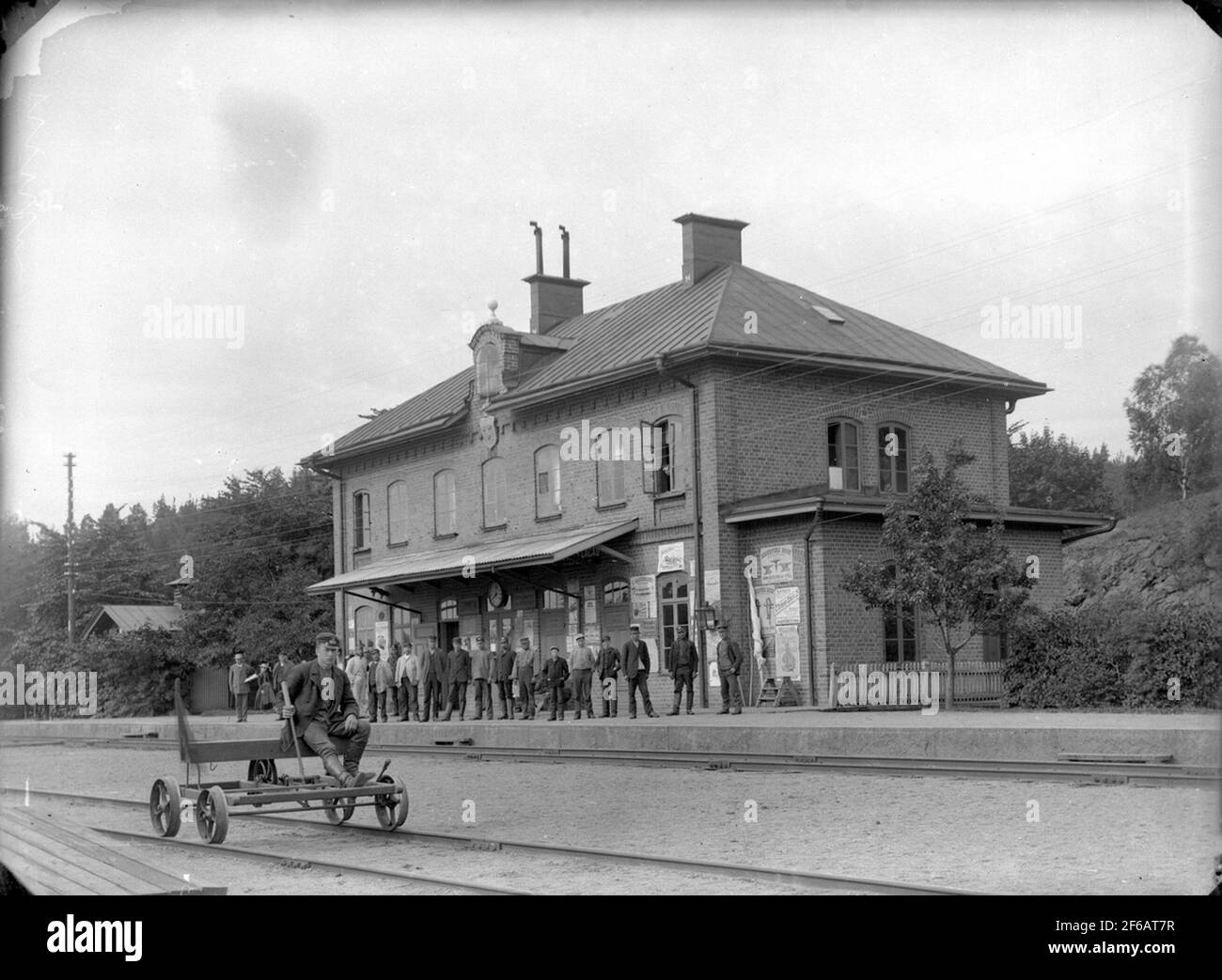Two-storey station house in stone, of Boxholm model Station was built ...