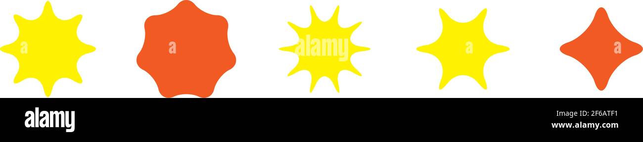 Star, starburst, sunburst icon, symbol. Radial shape, design element ...