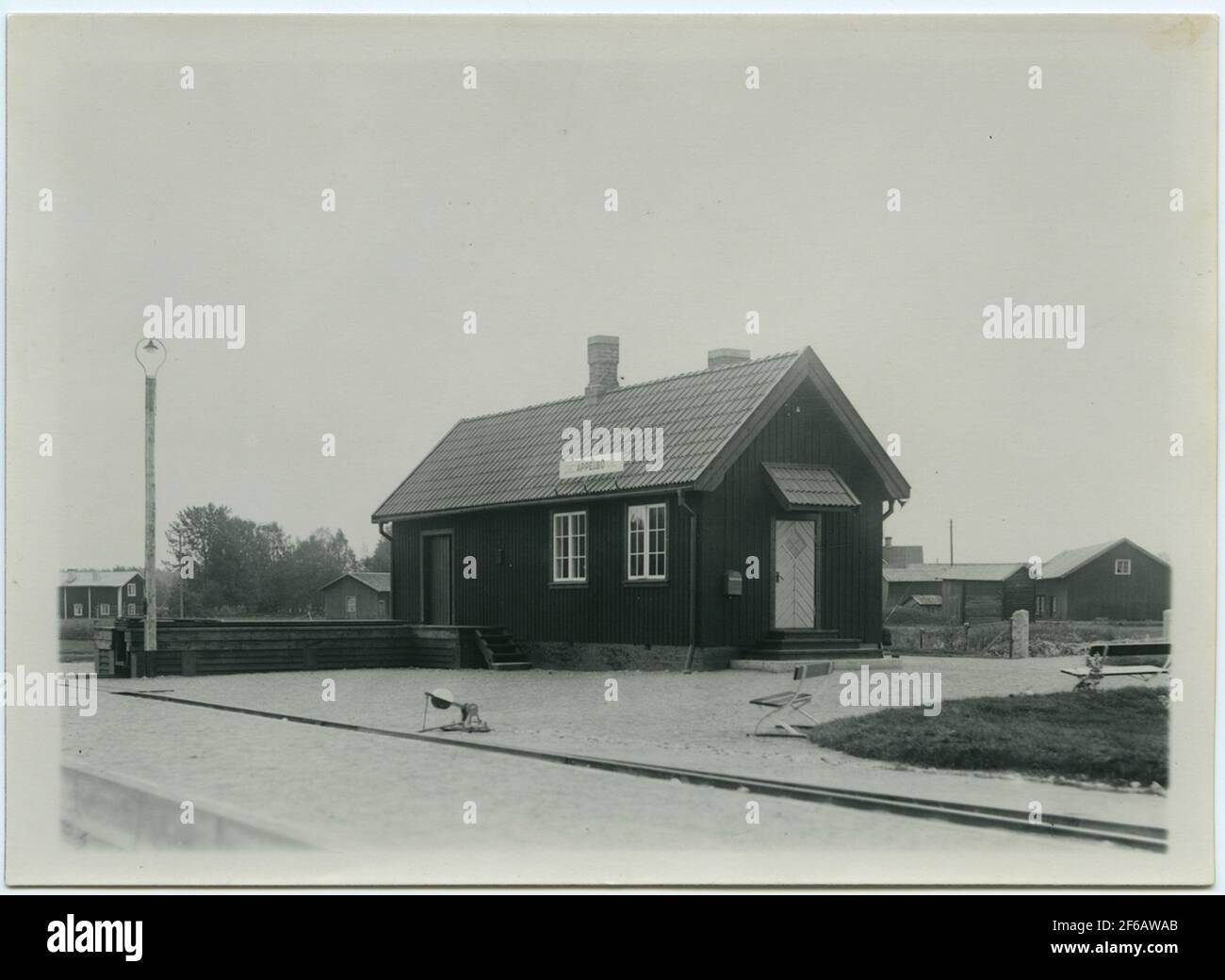 City railway Malung-Vansbro. Apple Bo Stationhouse, 5th September 1934 ...