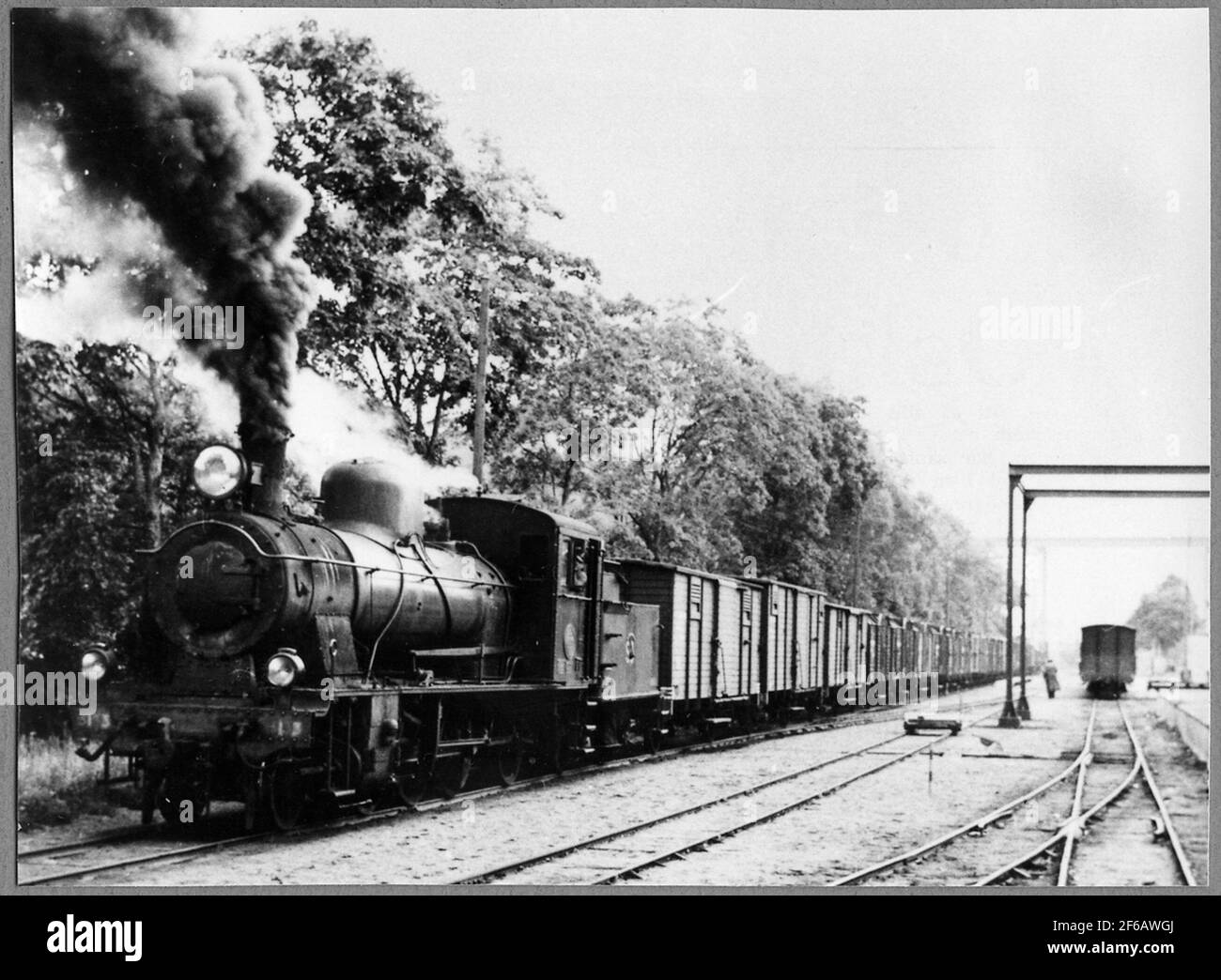 Last steam-drawn freight train on the line at Dekäck, state railways ...