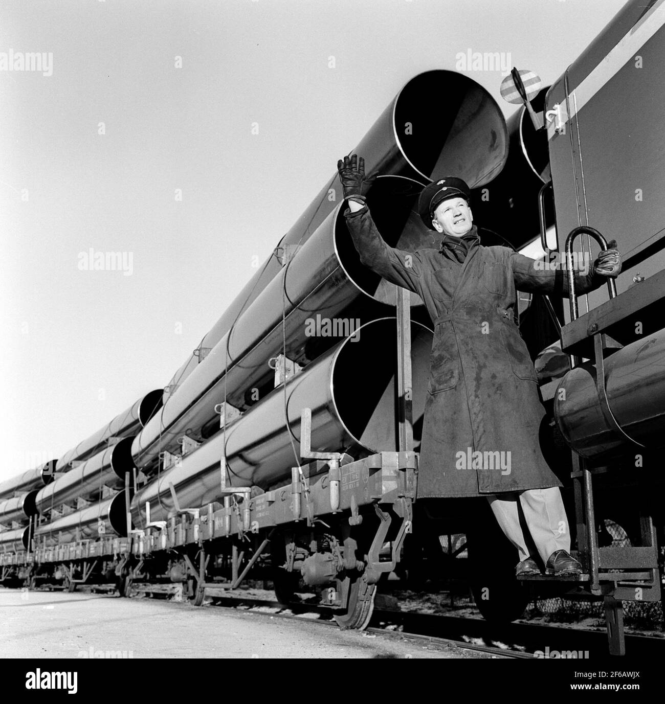 Pipe transport from earth bridge Stock Photo - Alamy