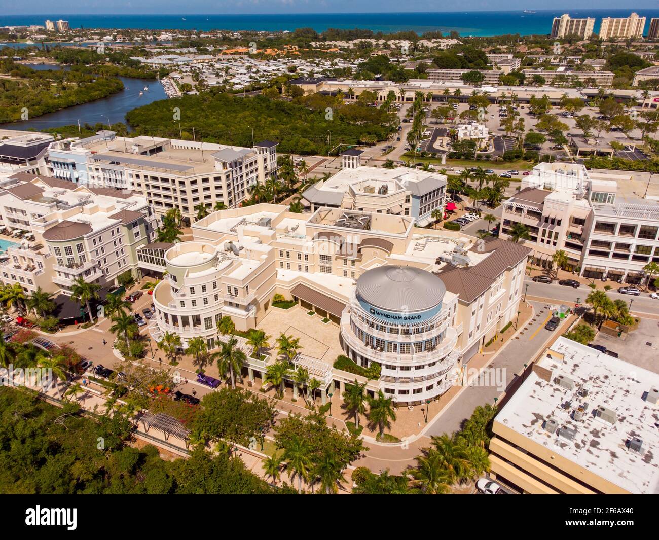Aerial photo Wyndham Grand Jupiter At Harbourside Place Stock Photo - Alamy