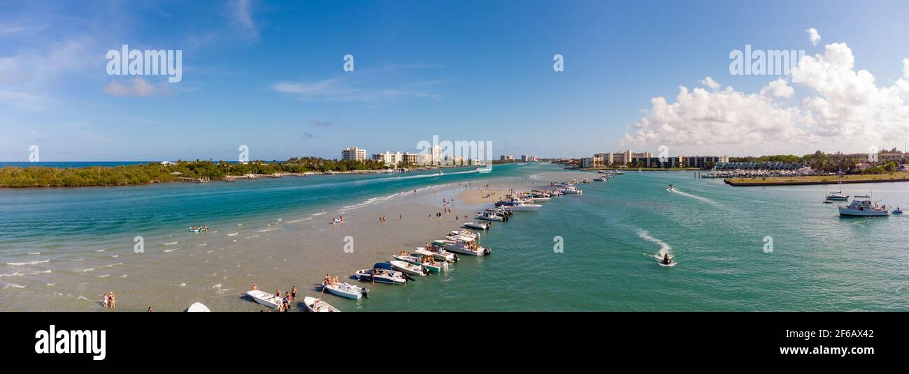 People boating Indian River sandbar Jupiter FL USA Stock Photo - Alamy