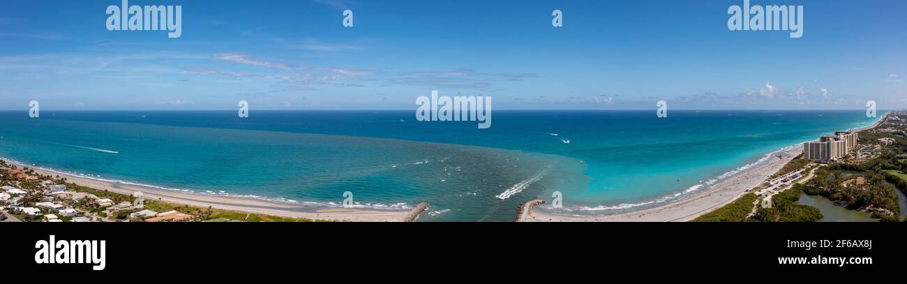 Aerial panorama Jupiter Inlet Florida Stock Photo - Alamy