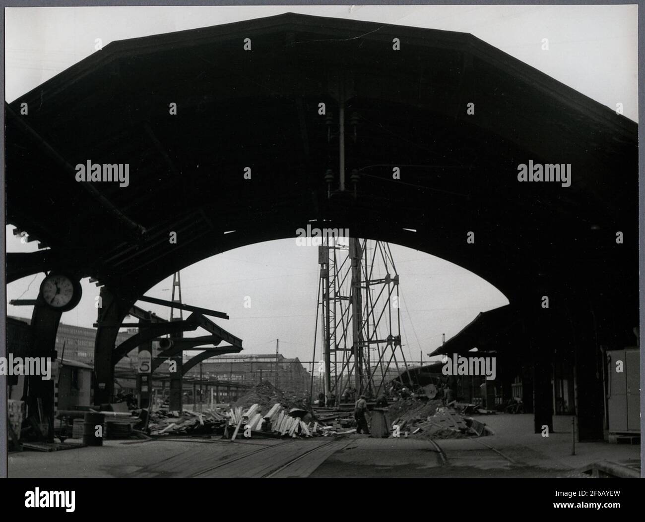 Central station under the rebuilding of rail yard Stock Photo - Alamy