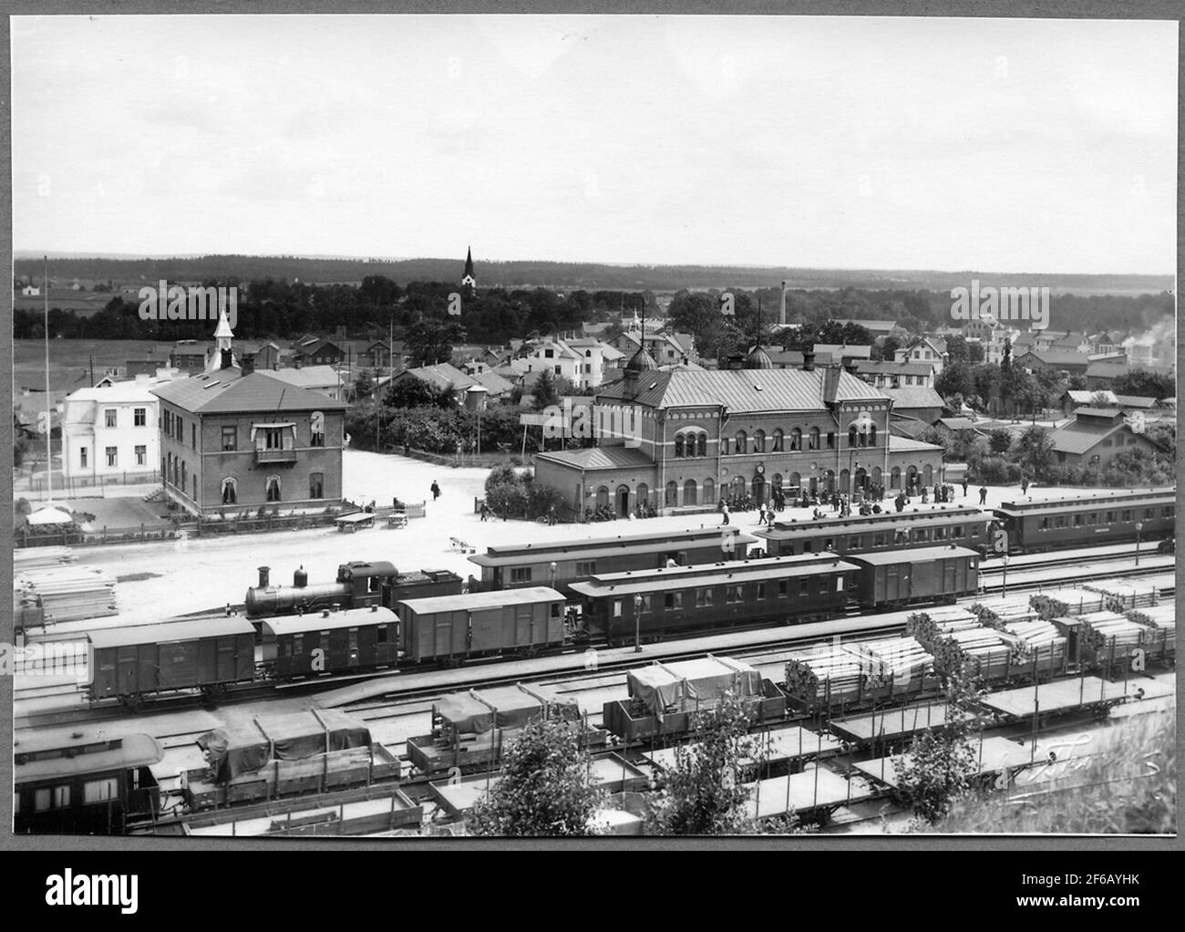 Overview of Värnamo station area Stock Photo - Alamy