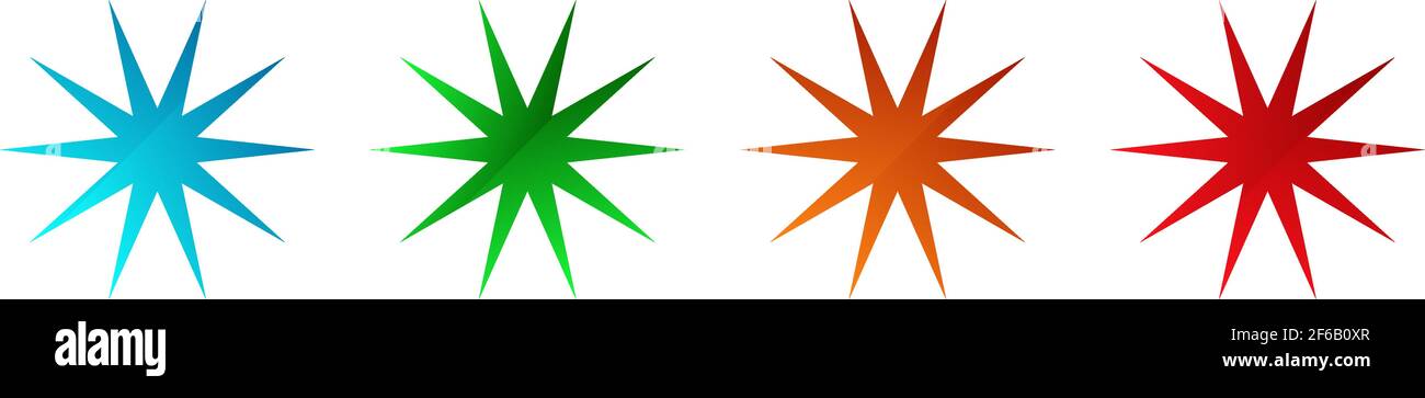 Star, starburst, sunburst icon, symbol. Radial shape, design element ...