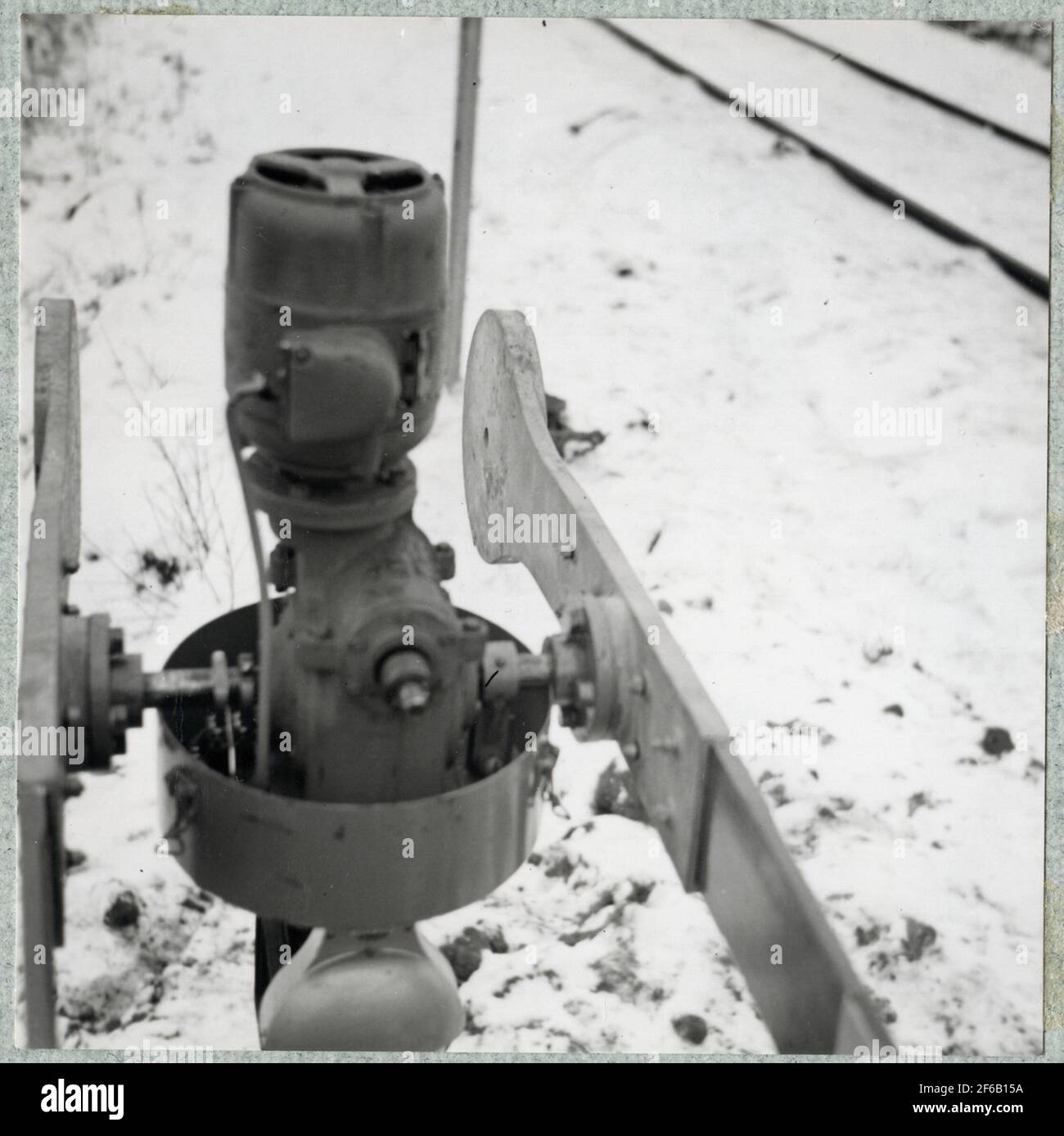 Railway bom at the railway transition at deerstigen in Ljungby, on the ...