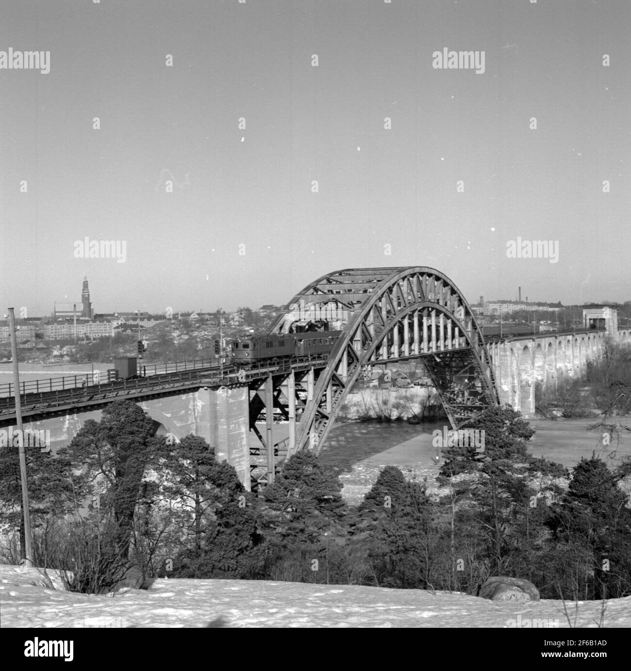 The state's railways, SJ F Lok by train pass the bridge Stock Photo - Alamy
