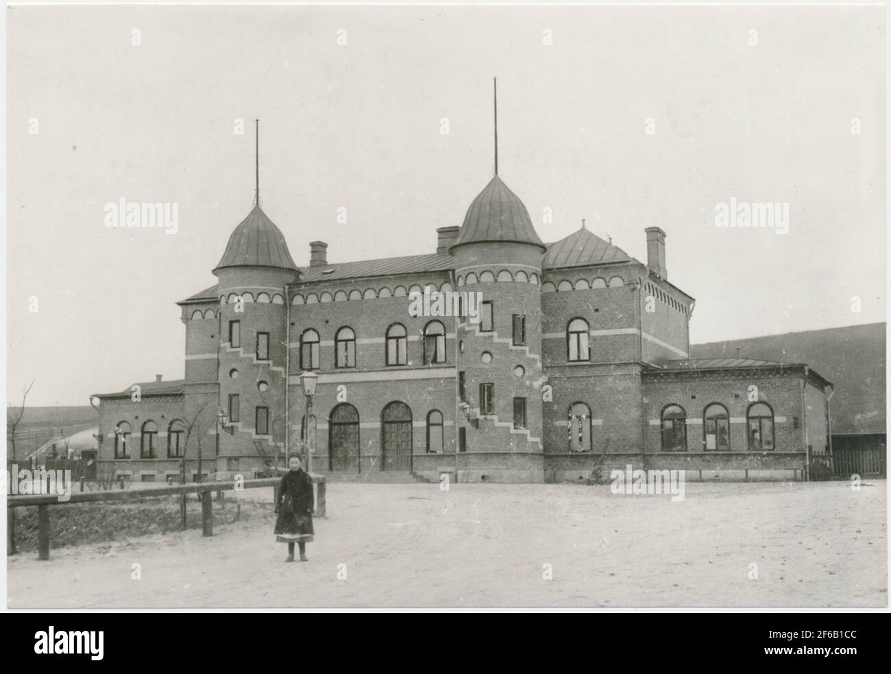 Värnamo station. Halmstad Nässjö Railway, HNJ. The first station house ...