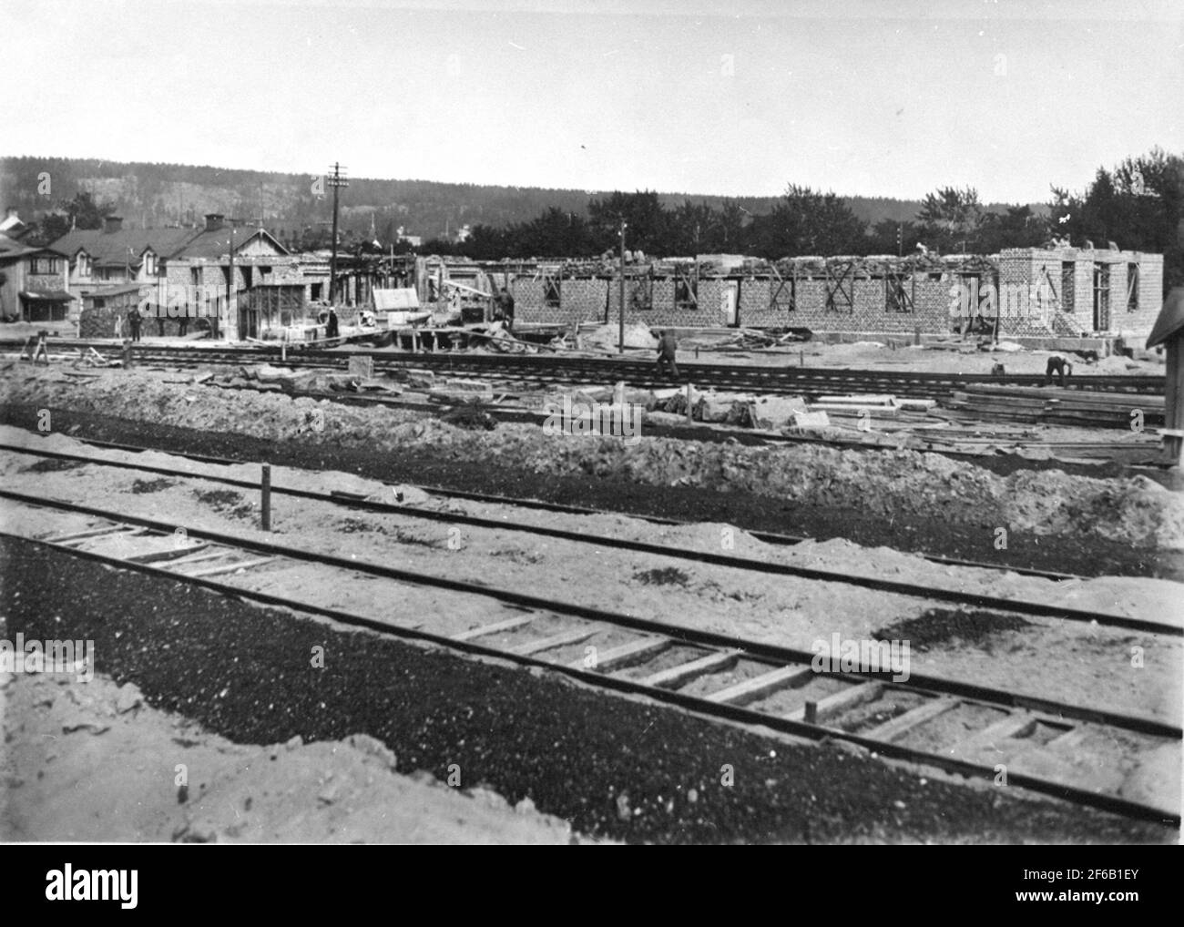 Under new construction Black and White Stock Photos & Images - Alamy