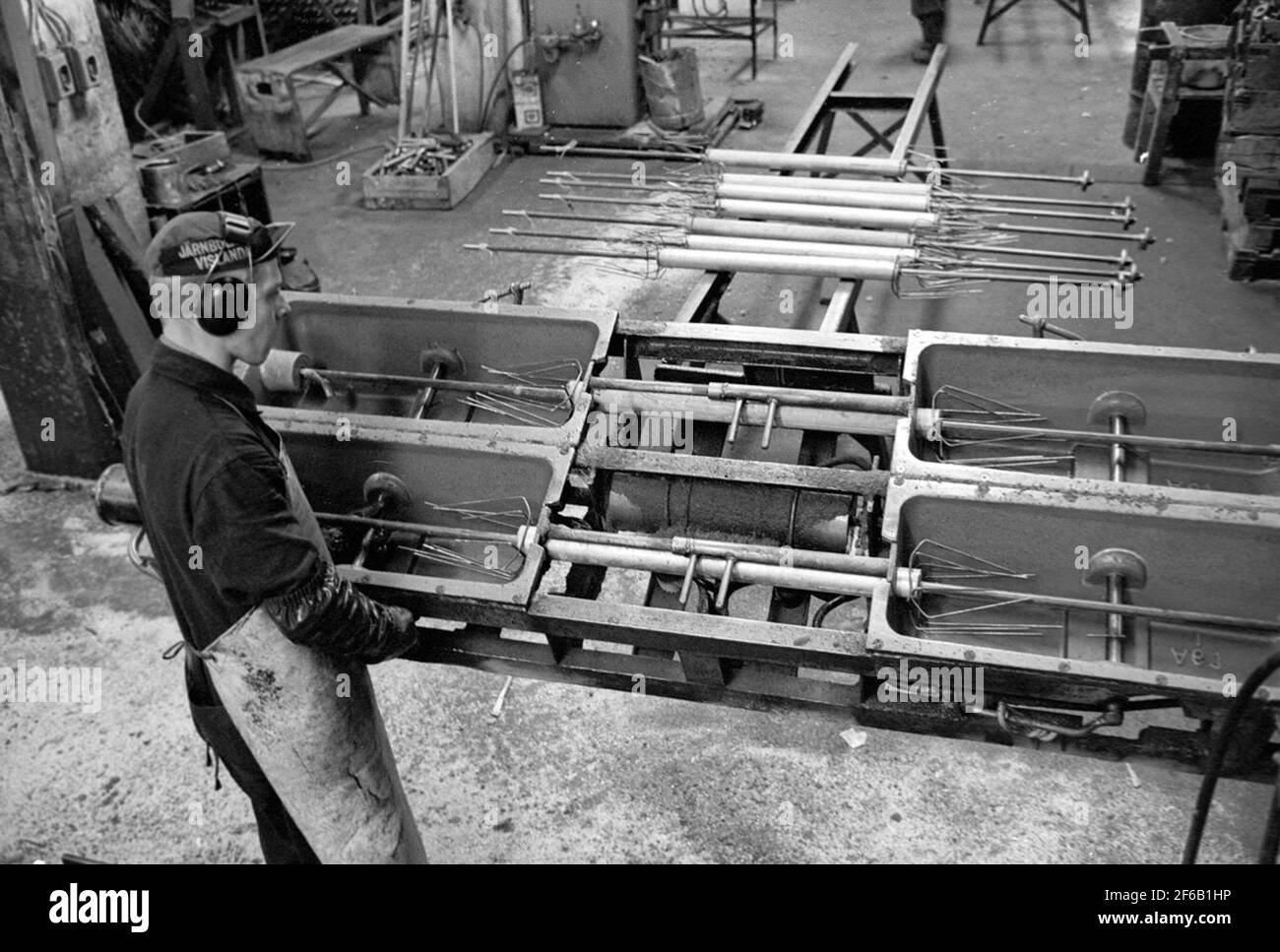 Manufacture of concrete slips. A-concrete, Vislanda Stock Photo - Alamy