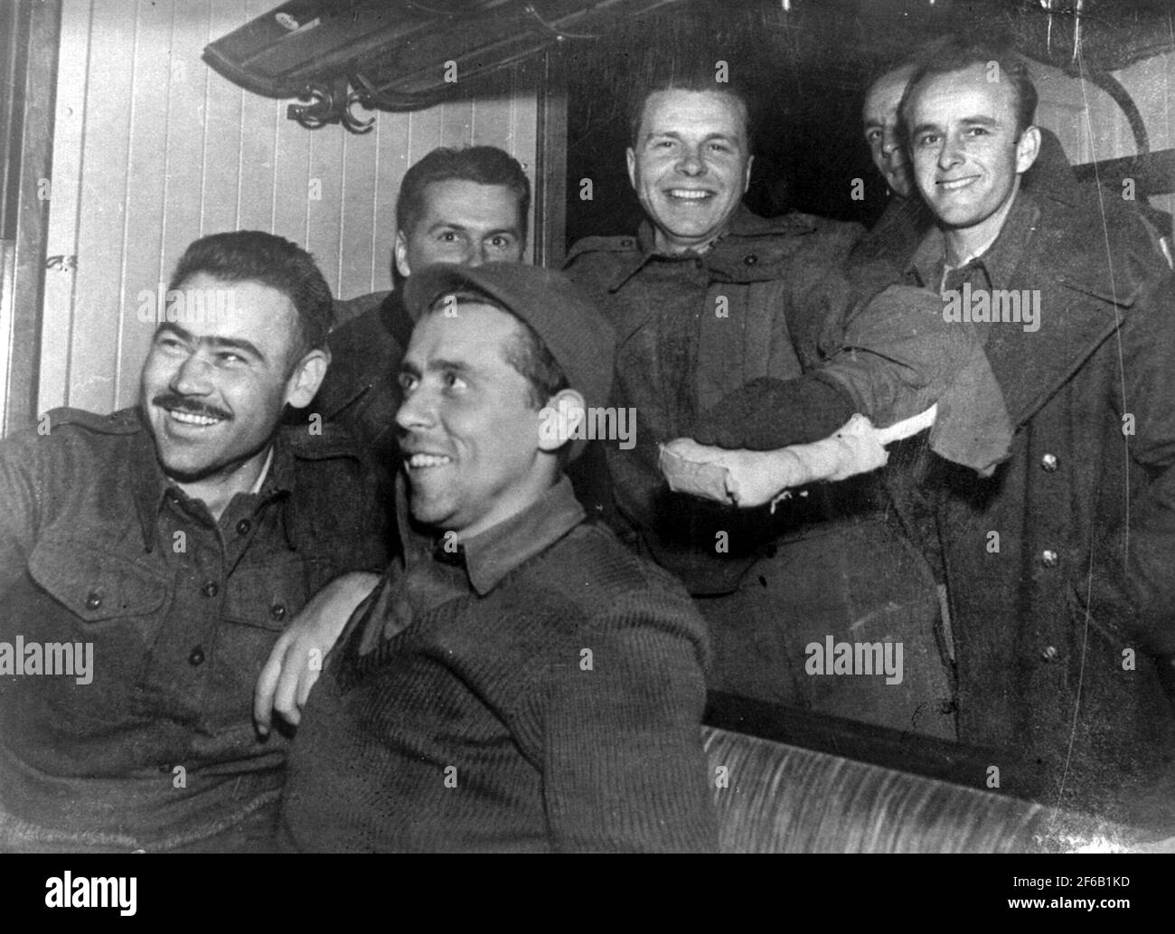 Prisoner of war. Six Americans go with the last train from Germany to ...