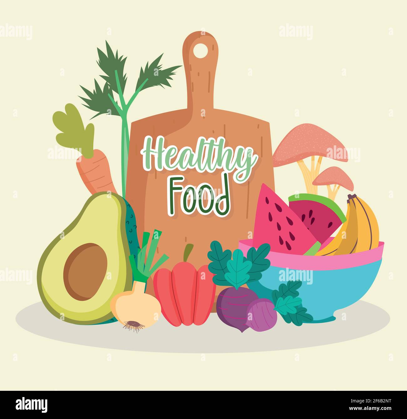healthy food lettering fruits vegetables Stock Vector Image & Art - Alamy