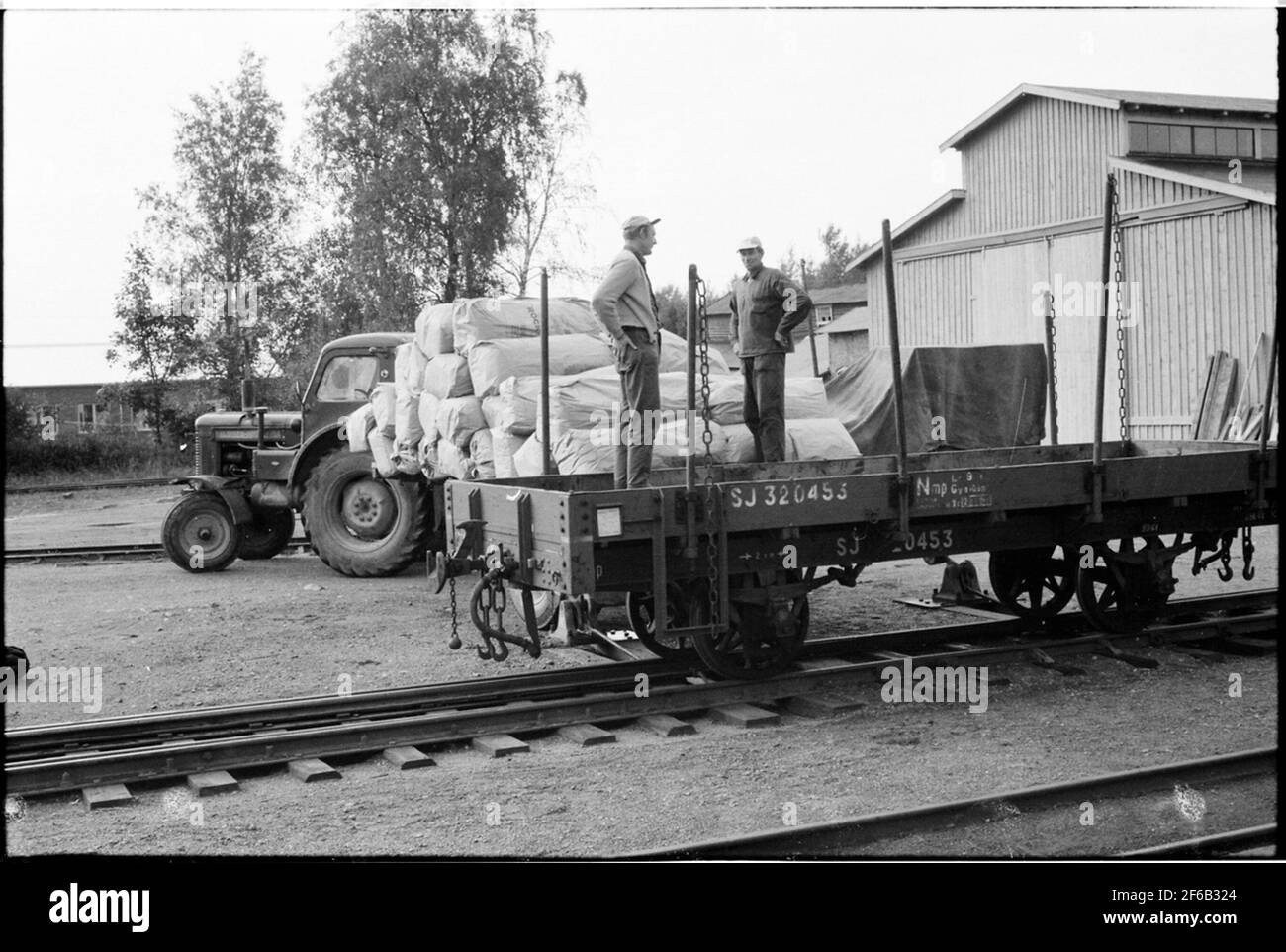 Loading freight wagon, the state railways SJ NMP 320453 Stock Photo - Alamy