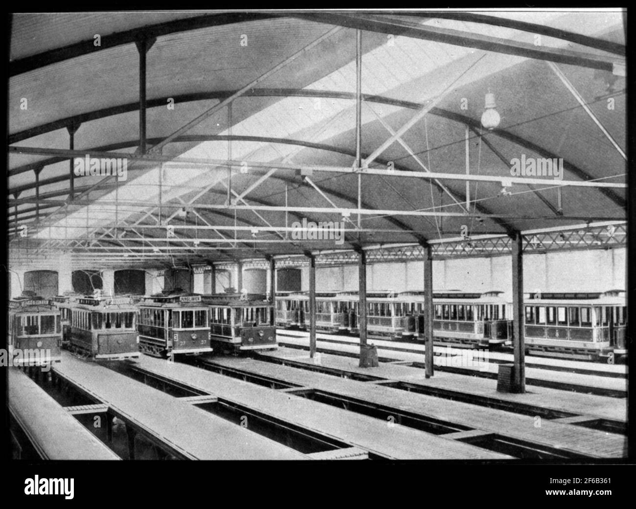In the tram hall is seen in the middle of Picture Malmö city tramways ...