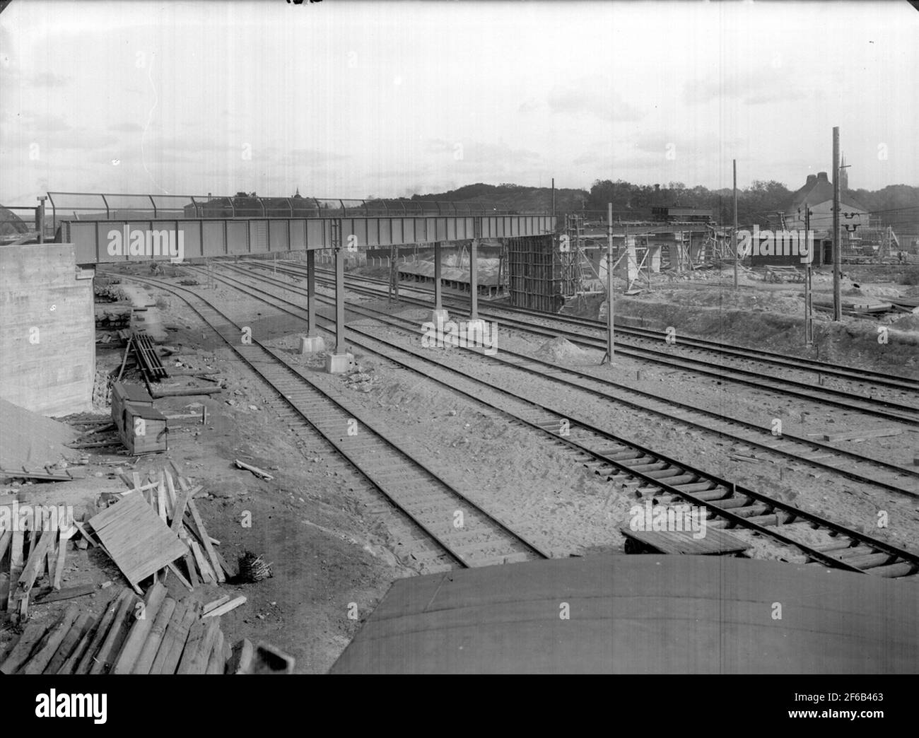Road bridge and railway yard Stock Photo - Alamy