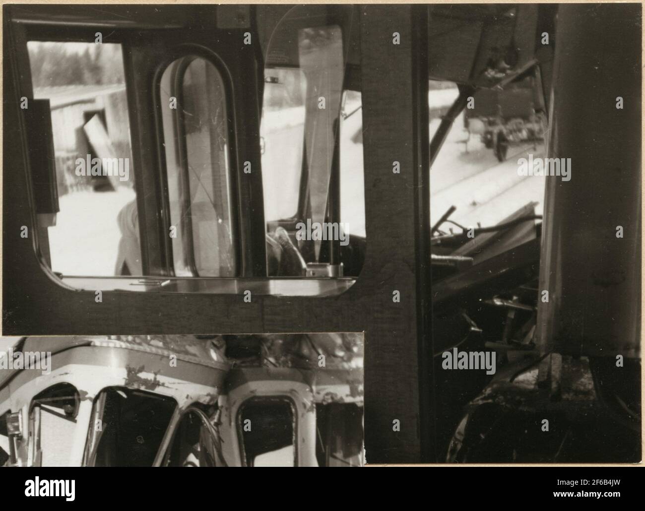 The state railways, SJ YCO6 834 damage to the inside after collision ...