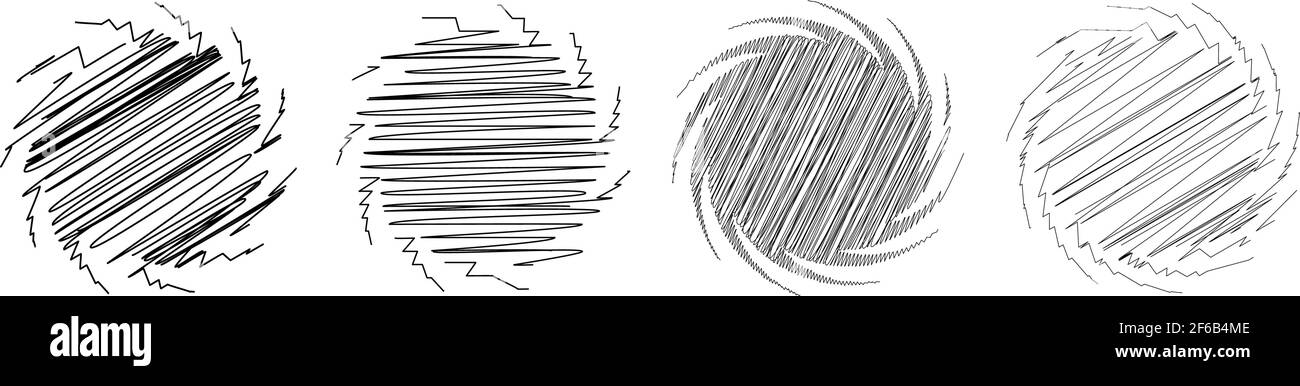 Spiral, swirl, twirl design element with sketchy, scribble pattern ...