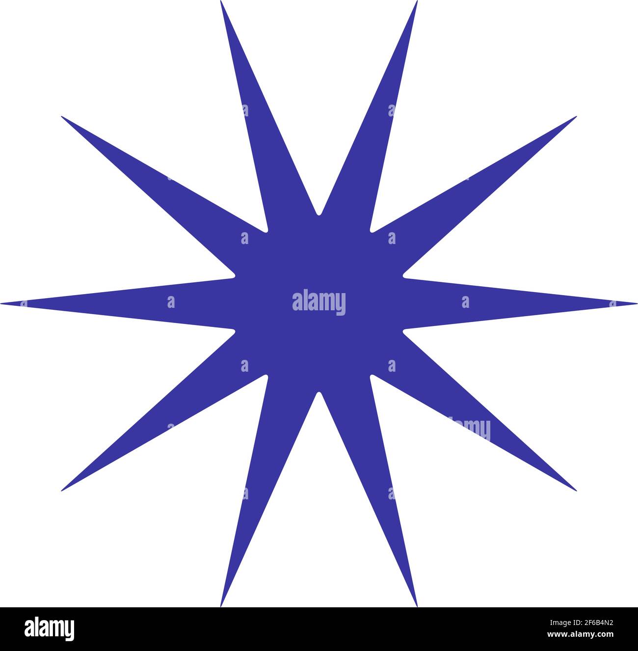 Star, starburst, sunburst icon, symbol. Radial shape, design element ...