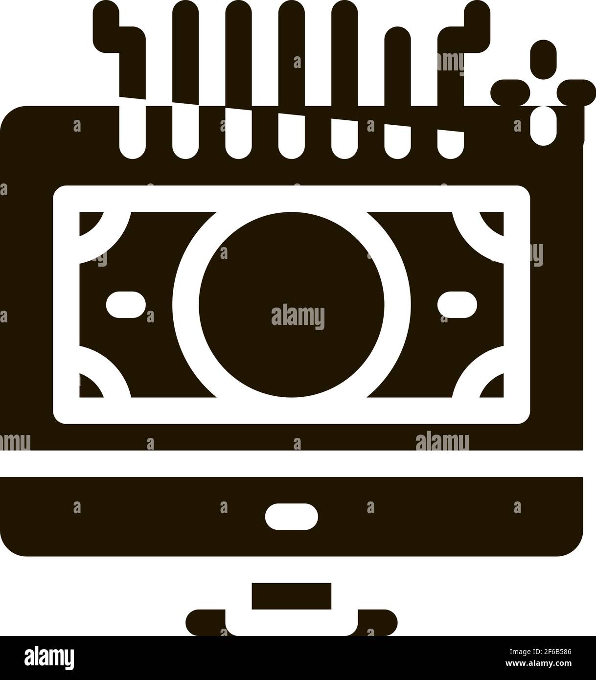internet money computer screen icon Vector Glyph Illustration Stock ...