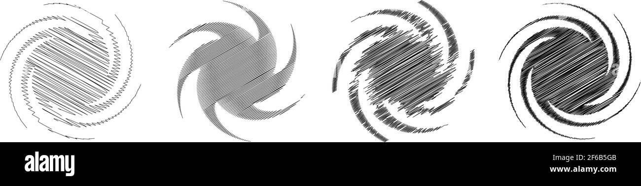 Spiral, swirl, twirl design element with sketchy, scribble pattern ...