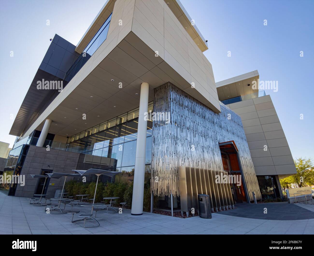 Sunny exterior view of the Hospitality Hall in UNLV, Nevada Stock Photo ...