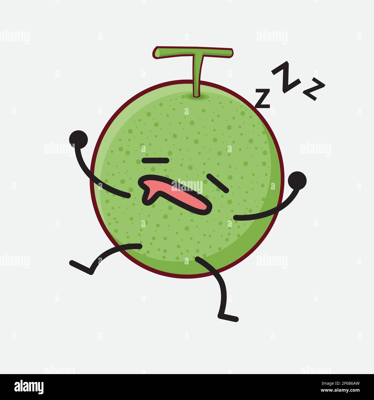 Vector Illustration of Melon Fruit Character with cute face, simple ...