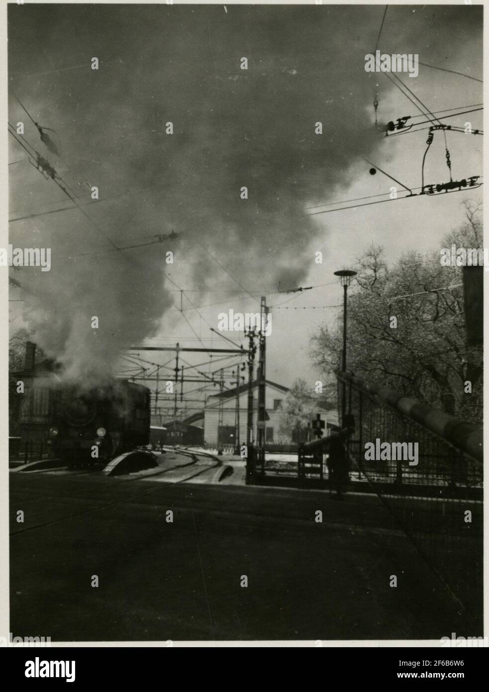Southern entrance to the central station. A locomotive, the state's ...