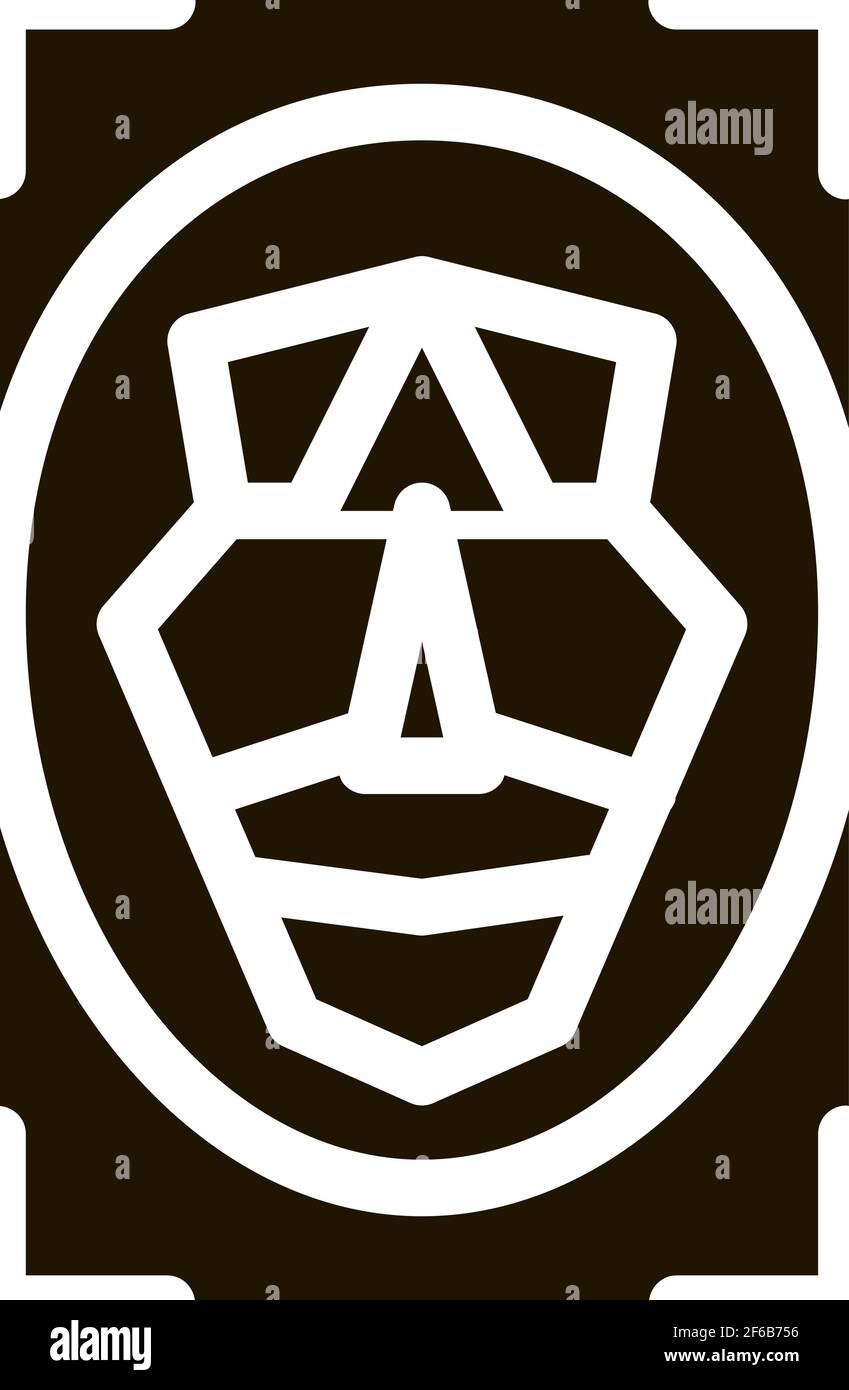 Person information identification glyph icon hi-res stock photography ...