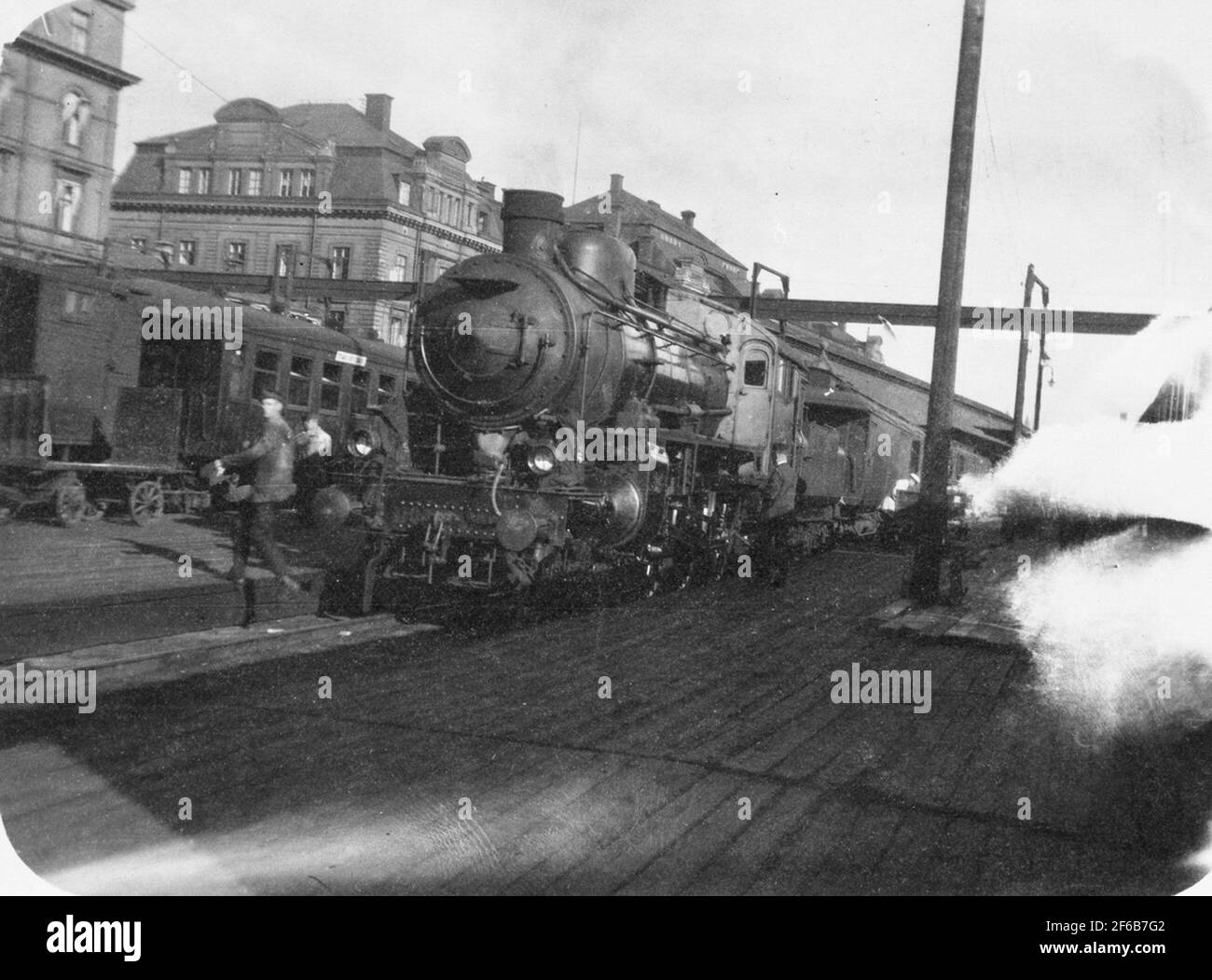 The state railways, SJ B. The locomotive is equipped with marcoty's ...